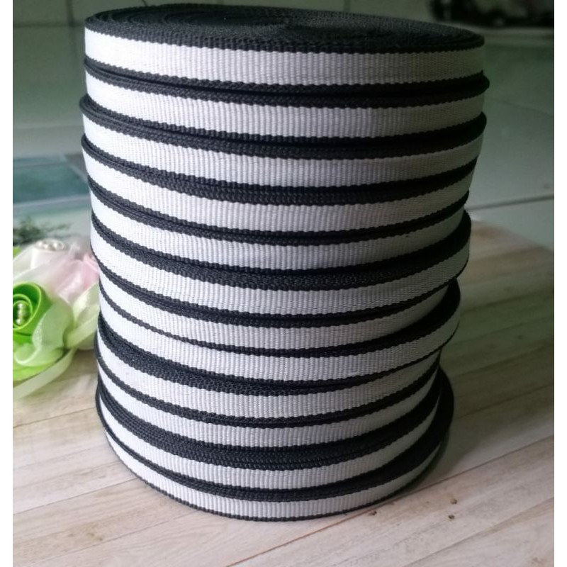 Jual PER METER.LEBAR 0.8CM, PITA SALUR LIST HITAM PUTIH TULANG | Shopee ...