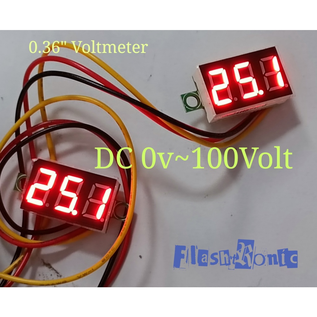 Jual DC 0V - 100V Mini Voltmeter 0.36" Digital VoltMeter 3 Kabel Merah | Shopee Indonesia