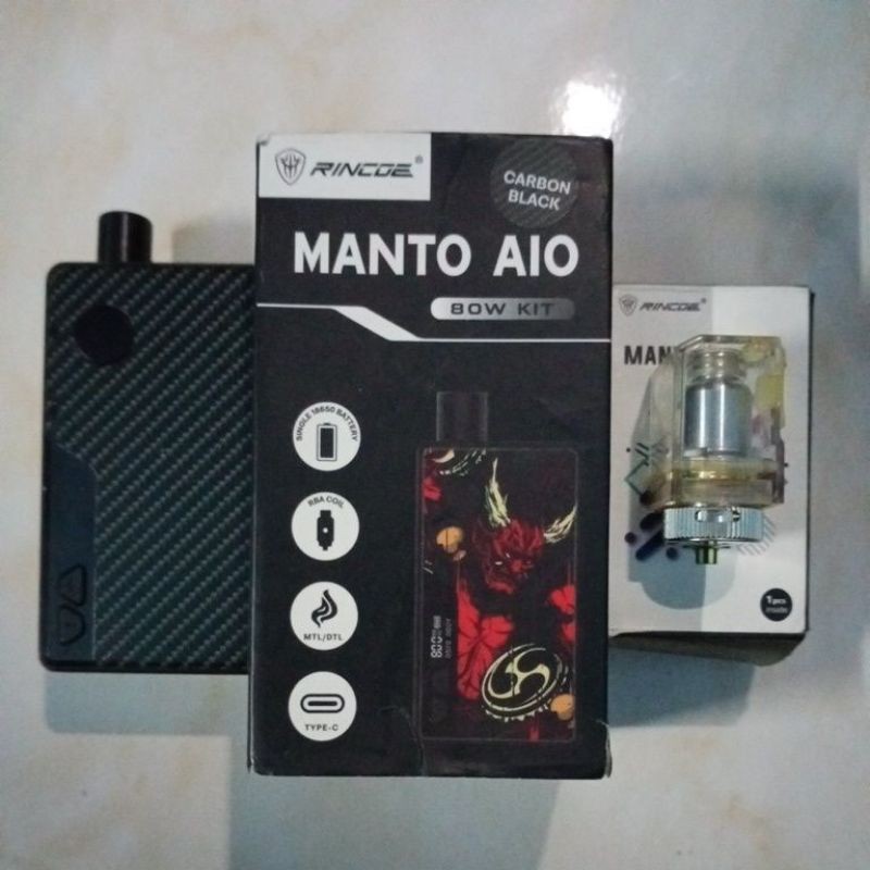 Jual RINCOE MANTO AIO 80W KIT CARBON BLACK + RBA | Shopee Indonesia
