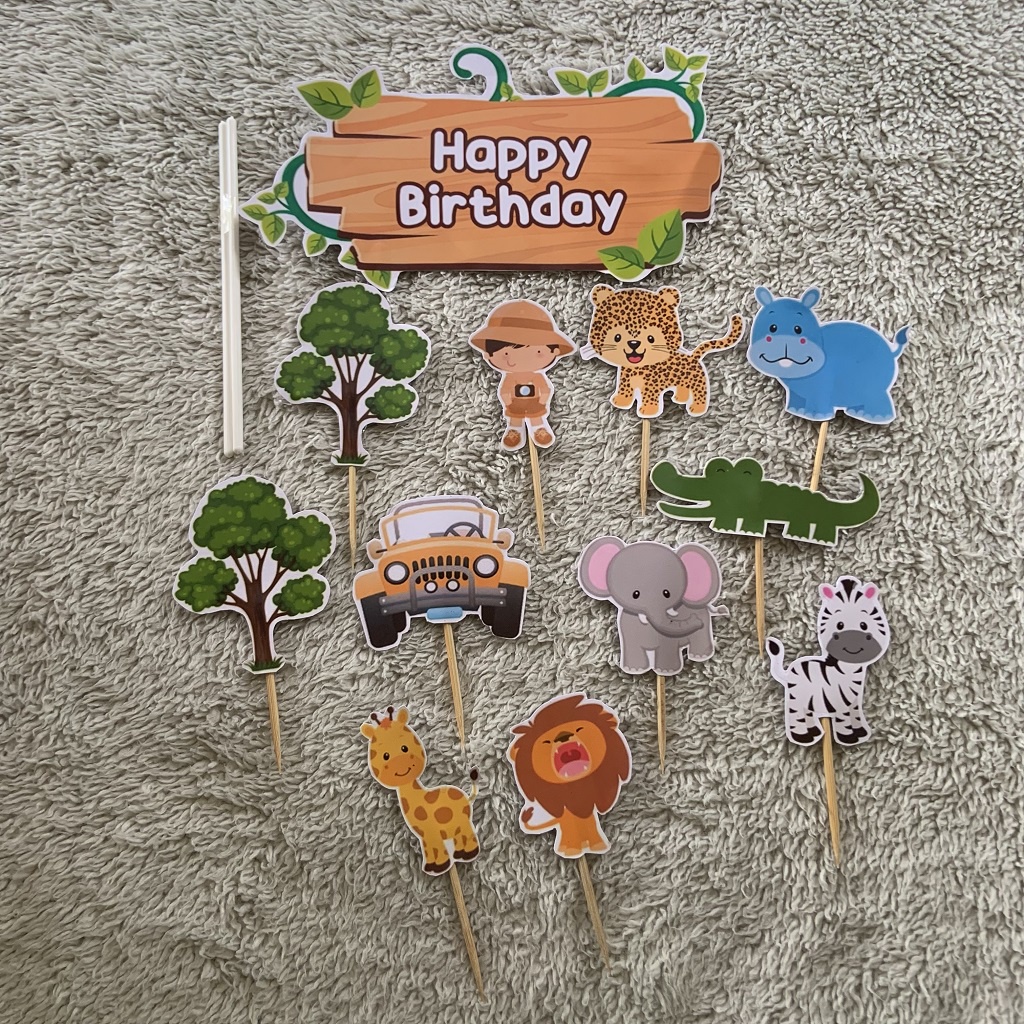 Jual Topper Kue Cake Topper Safari 1 Set | Shopee Indonesia
