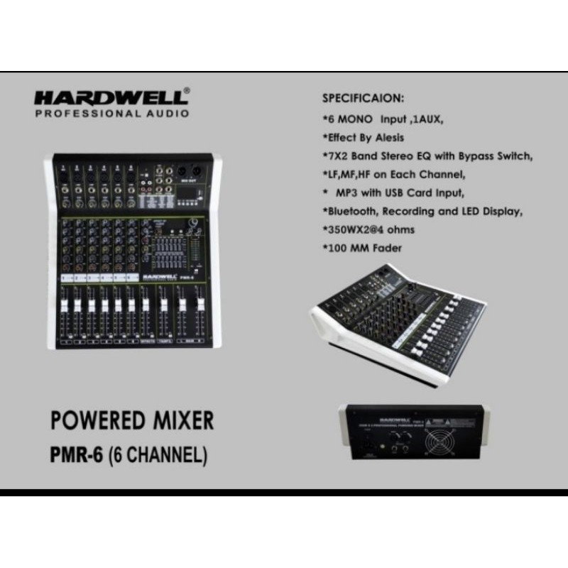 Jual Power Mixer Audio 6 Channel Hardwell PRM 6 Original Usb Bluetooth recording | Shopee Indonesia