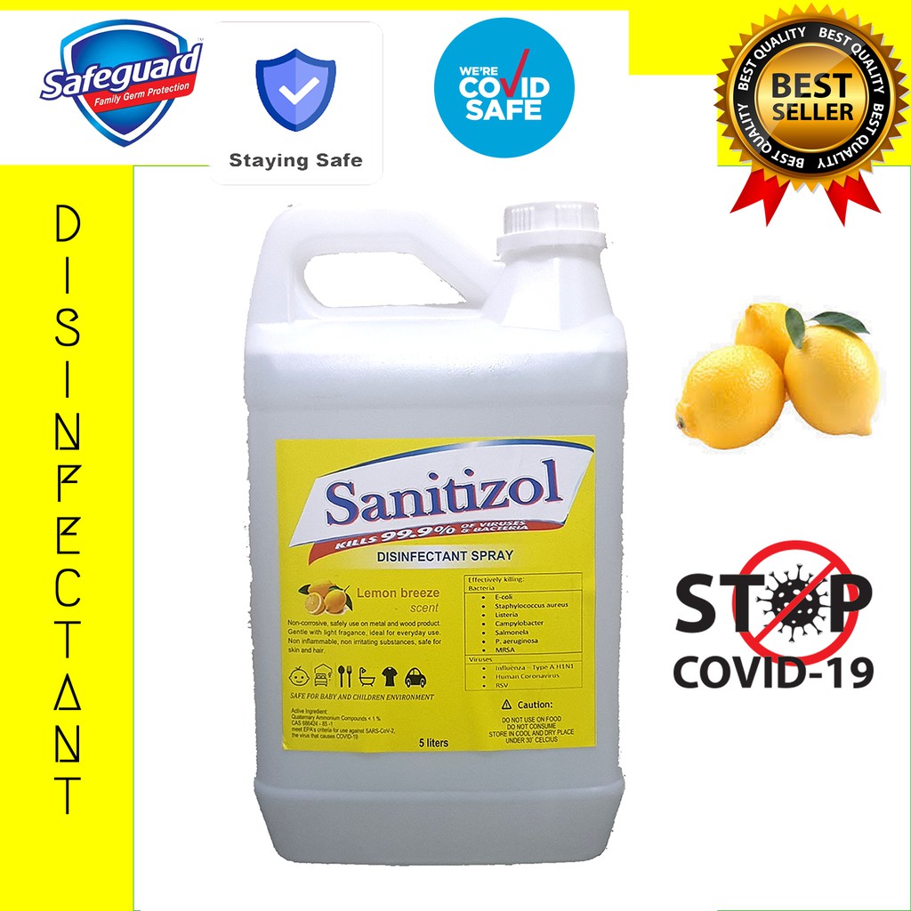 Jual SANITIZOL Disinfektan Wangi Lemon , Disinfectant Aman Untuk Tubuh ...