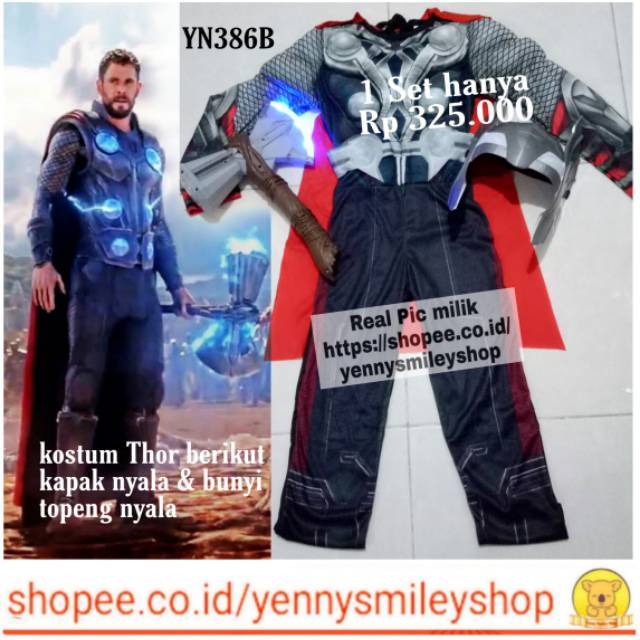 Jual Kostum Thor anak YN386B thor terbaru senjata kapak | Shopee Indonesia