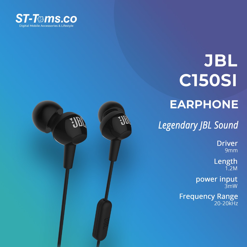 Jual JBL C150SI / C 150 SI In Ear Headphones Built in Microphone ...