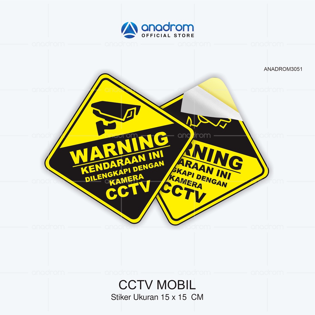 Jual Sticker CCTV Mobil | Stiker CCTV Kendaraan | 15x15 cm - UV PRINT ...