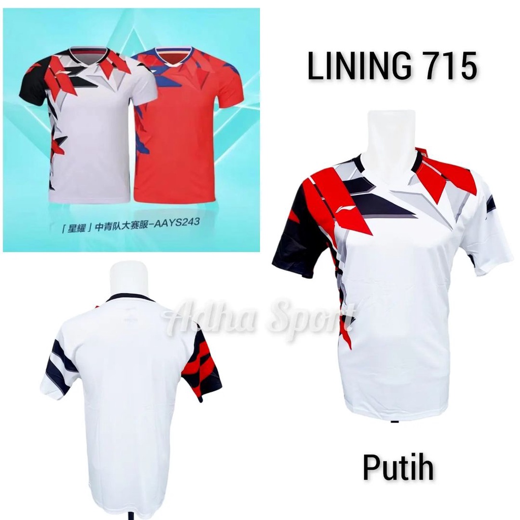 Jual Kaos Badminton L 715 / L715 Putih Bulutangkis Adha Sport | Shopee Indonesia