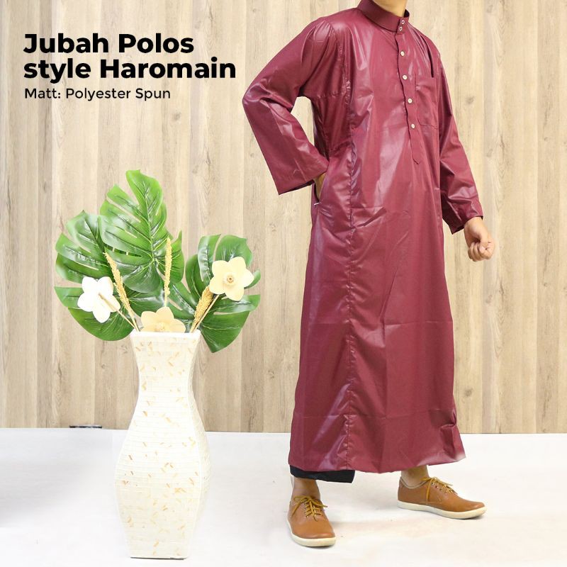 Jual Jubah Pria Lokal Style Al hara main Saudi Polos Semu Kilap Model ...