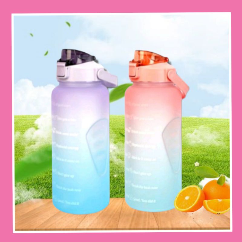 Jual Botol Minum Motivasi/Botol Air Ecentio 2 Liter/2000ml Warna Doff ...