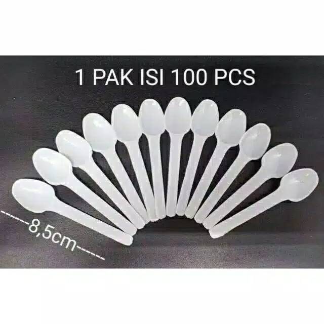 Jual Sendok STB PUTIH S 8,5cm sendok plastik kecil mini agar puding ...
