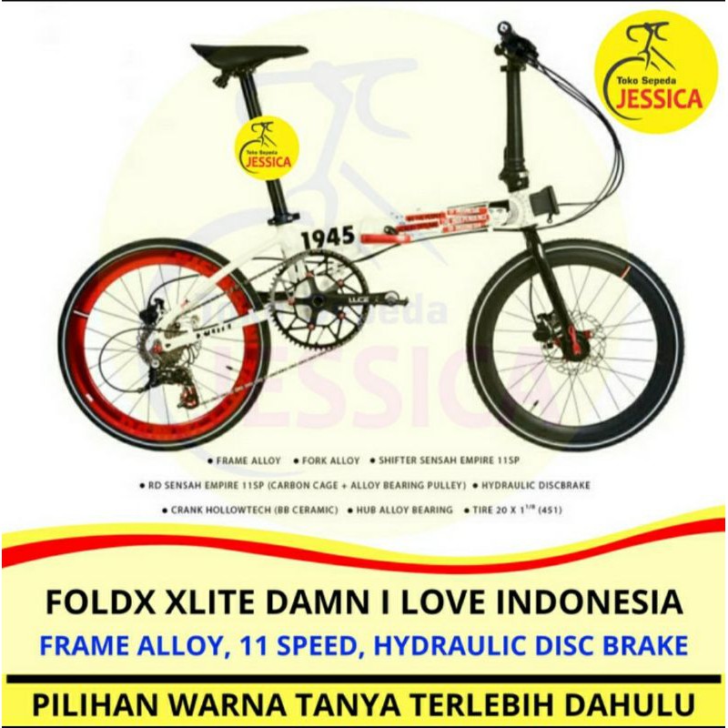 Jual Sepeda Lipat 20 Element Foldx Xlite Damn I Love Indonesia | Shopee Indonesia