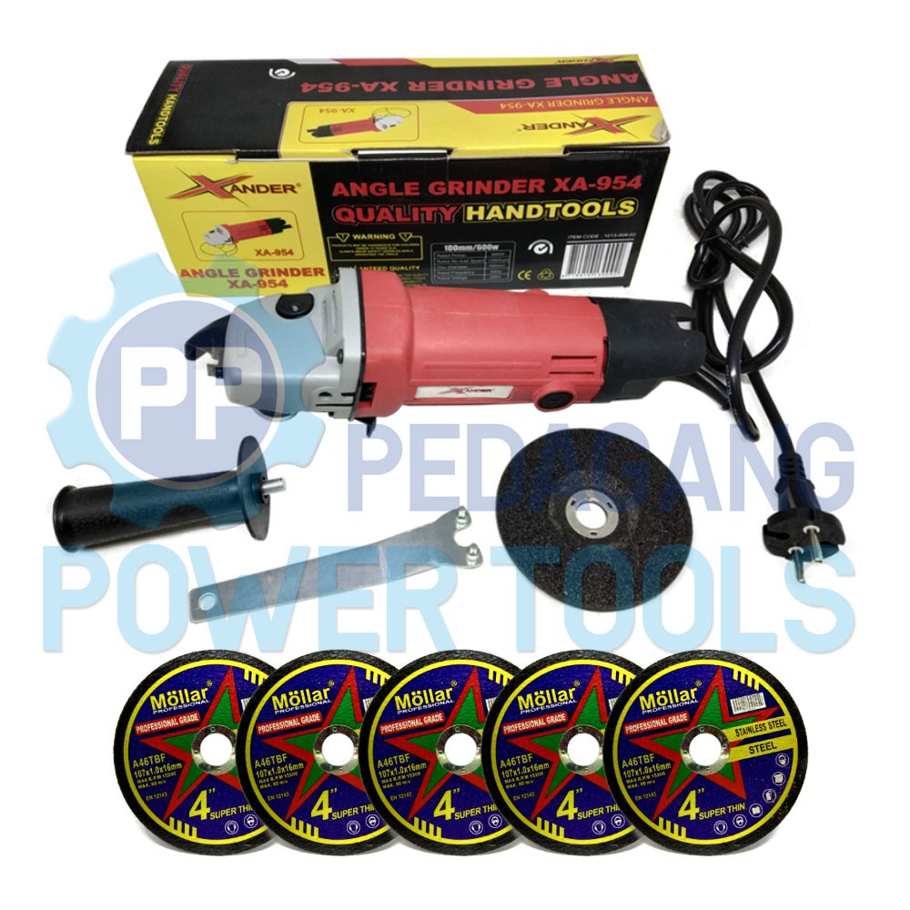 Jual XANDER XA954 GERINDA TANGAN & 5 PCS CUTTING WHEEL POTONG BESI ...