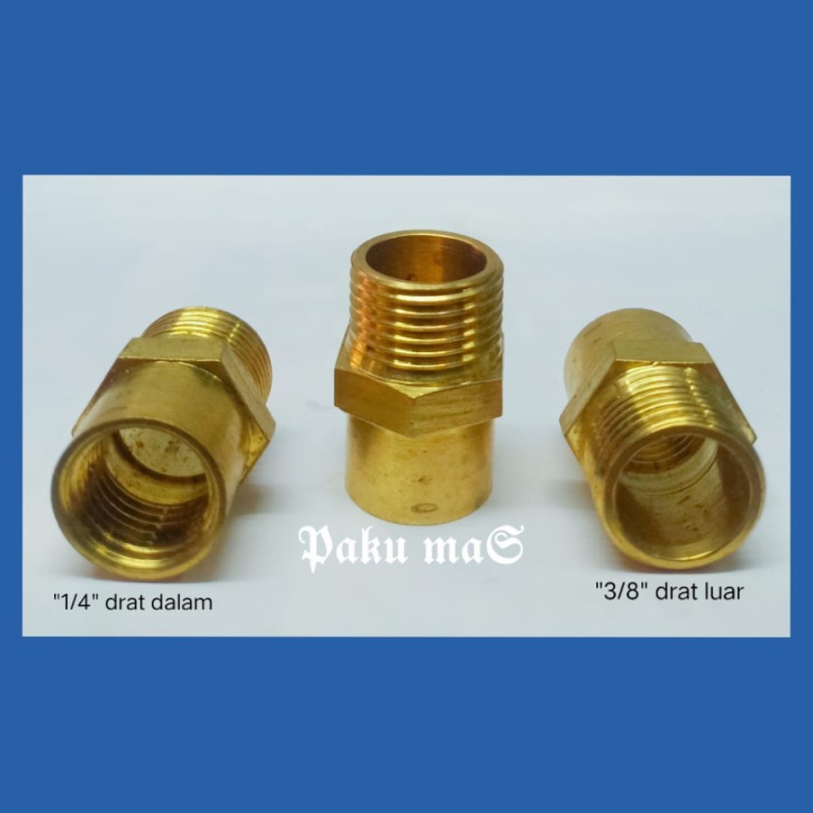 Jual verlop sok 1/4 x 3/8 inch kuningan | Shopee Indonesia