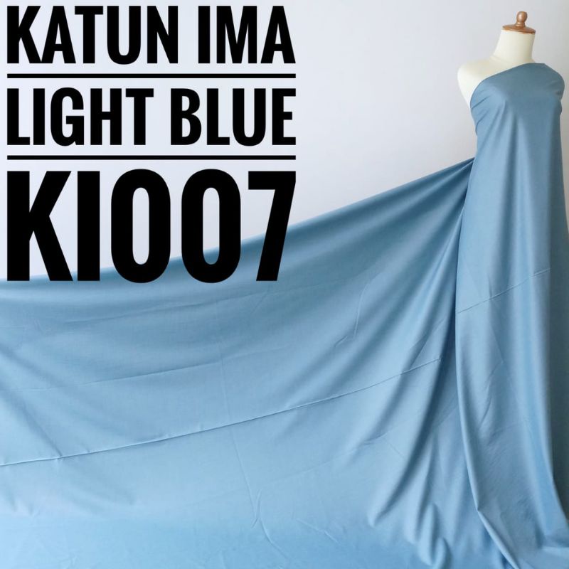 Jual KAIN POTONGAN KATUN IMA LIGHT BLUE KI007 | Shopee Indonesia