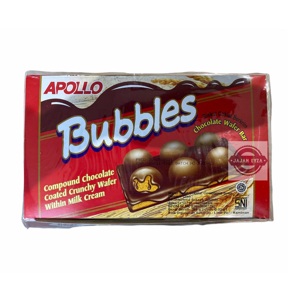 Jual apollo bubbles box (12pcs X 32gram) apollo wafer coklat apollo ...