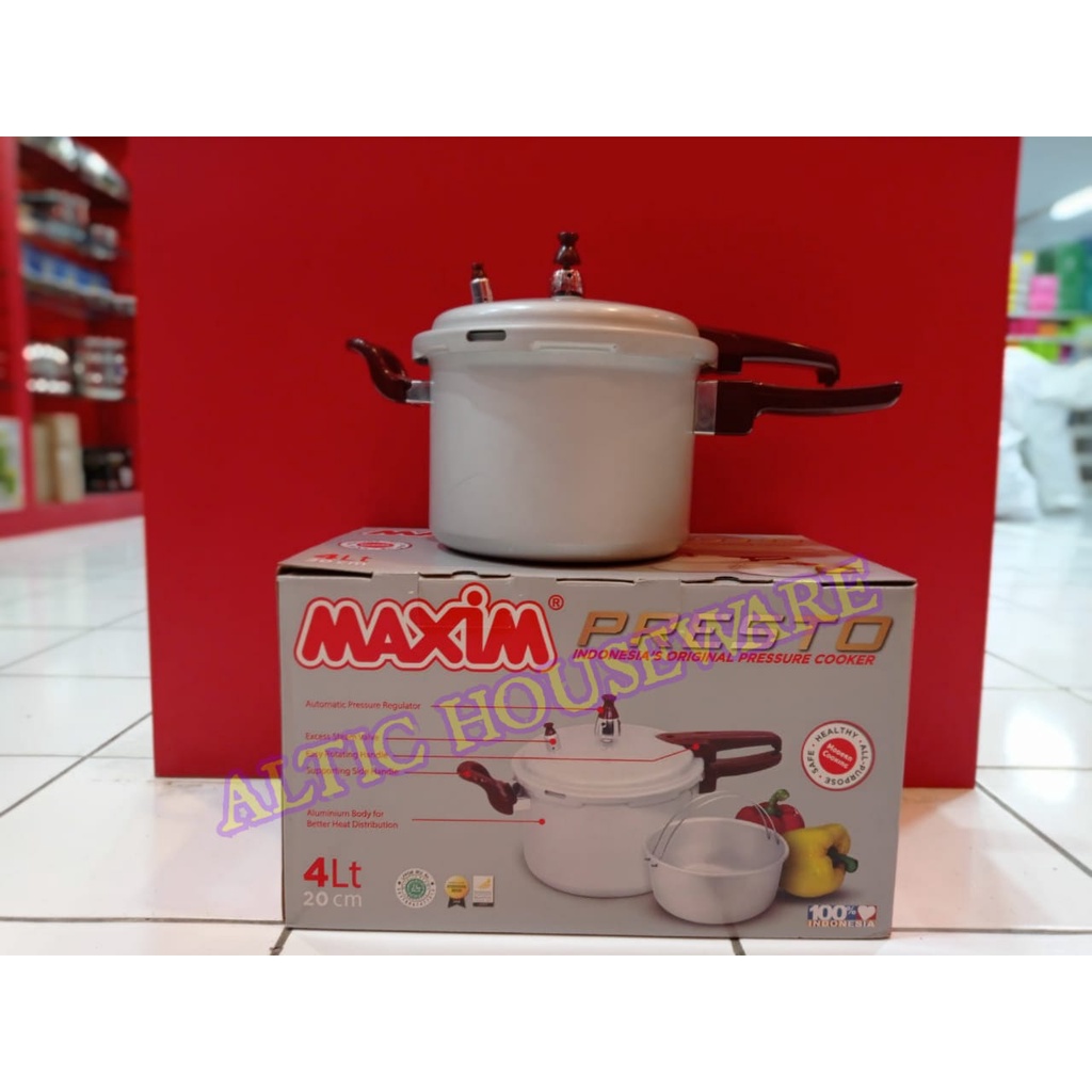 Jual MAXIM PRESTO 4 Liter 20cm - Panci Presto / Pressure Cooker 4L | Shopee Indonesia