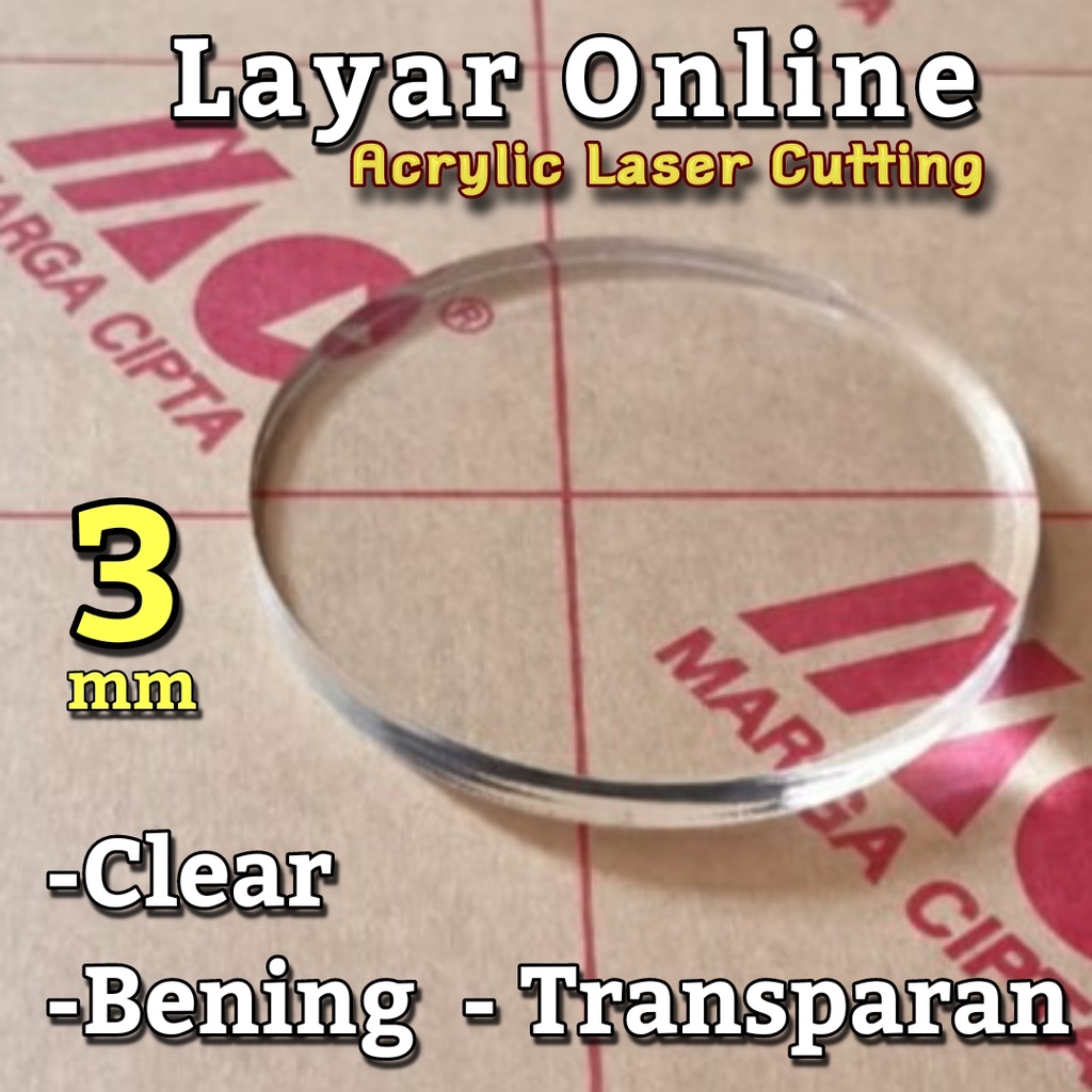 Jual Laser Cutting Acrylic 3mm BENING Bulat Custom Akrilik 3 mm ...