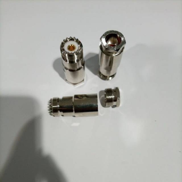 Jual Konektor Rg8 to PL259 female, sambungan RG 8 ke UHF cewek, connector kabel coax RG 8 ke ...