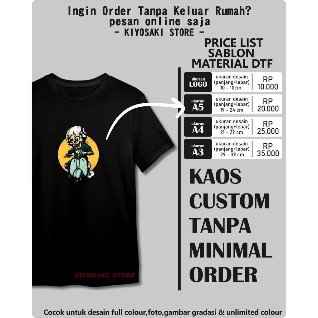 Jual Custom Kaos Gambar atau Tulisan / Sablon Kualitas terbaik tidak ...