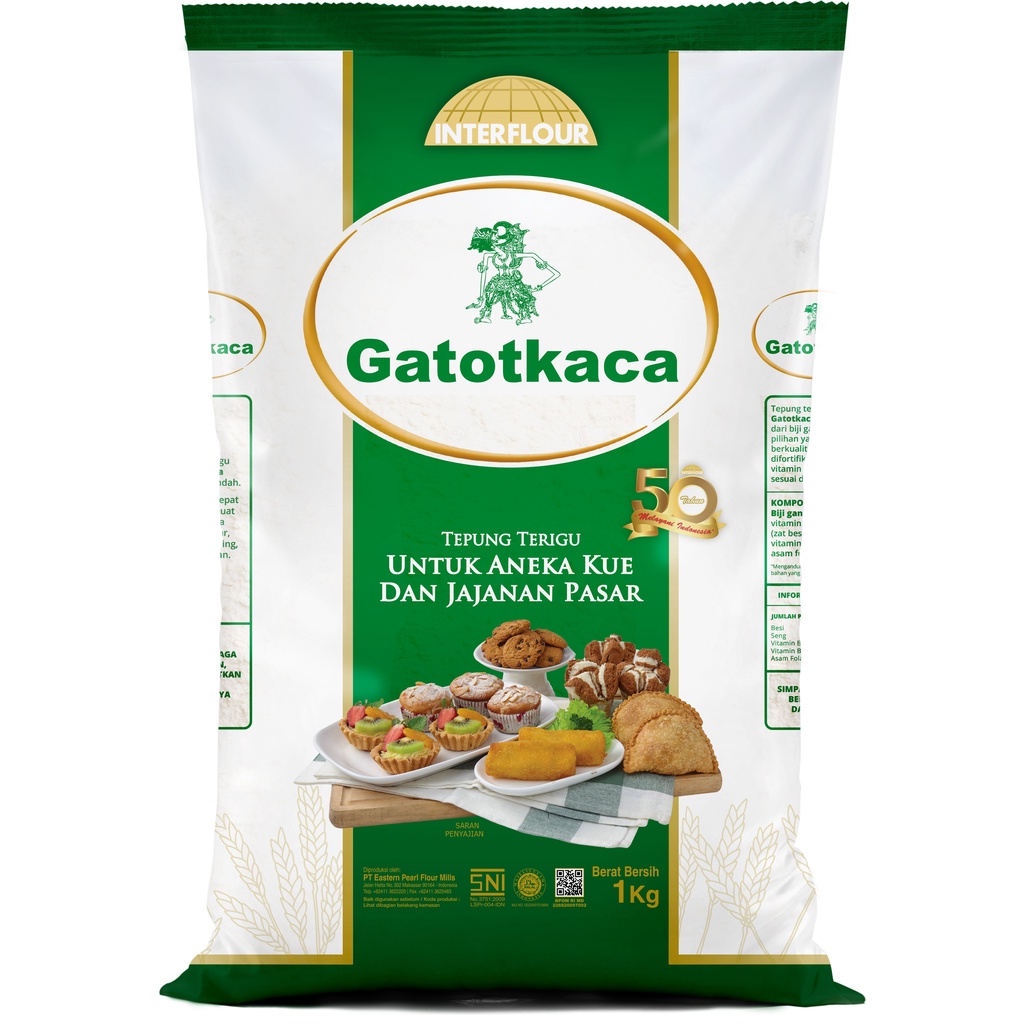 Jual Tepung Terigu GATOTKACA 1KG Product of INTERFLOUR INDONESIA ...