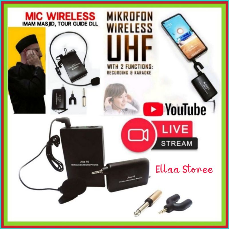 Jual MIC IMAM MASJID JEPIT HEADSET WIRELESS SMARTPHONE AMPLI TOA BISA ...