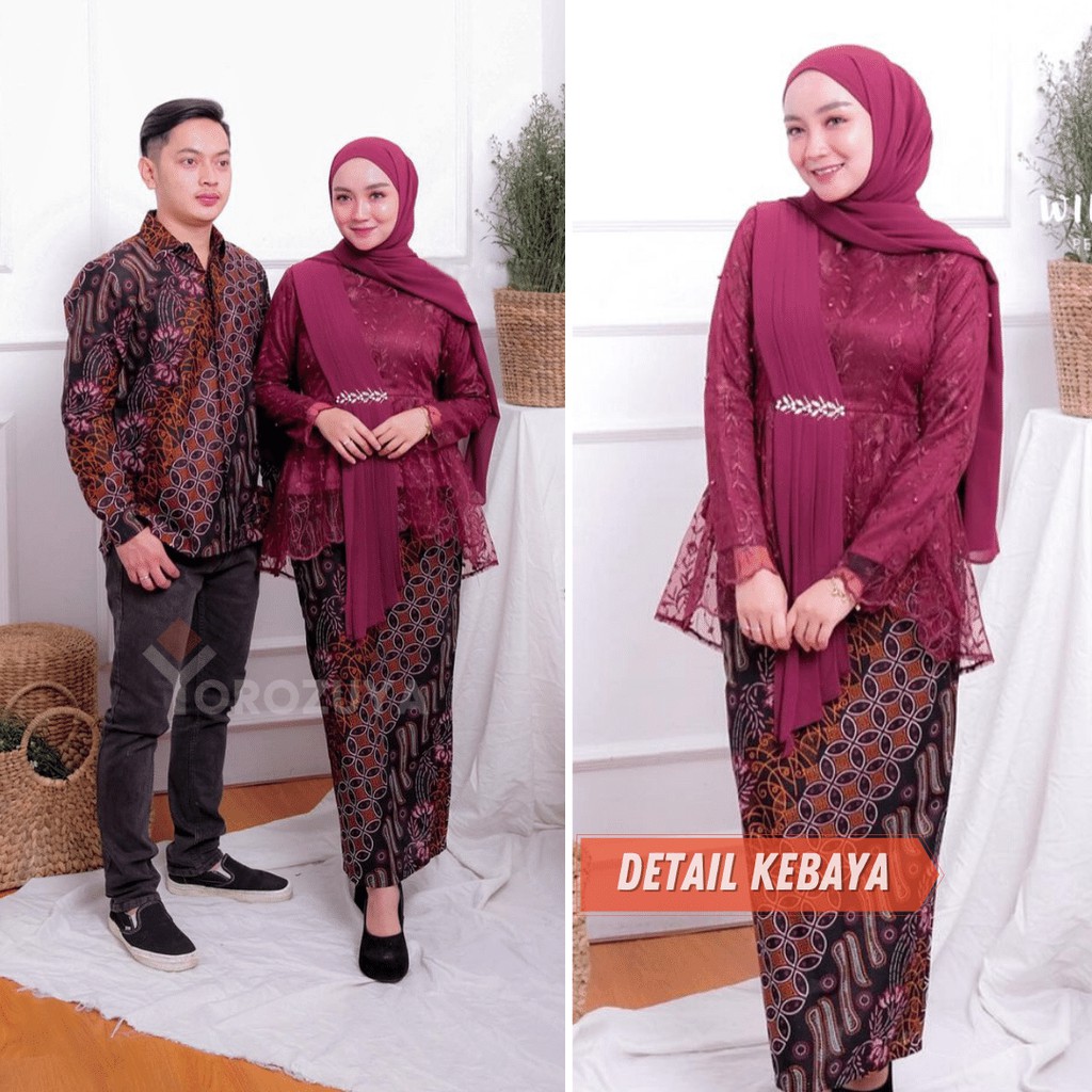 Jual Kebaya Couple Modern Tunangan, Couple Batik Wisuda, atau Kondangan ...