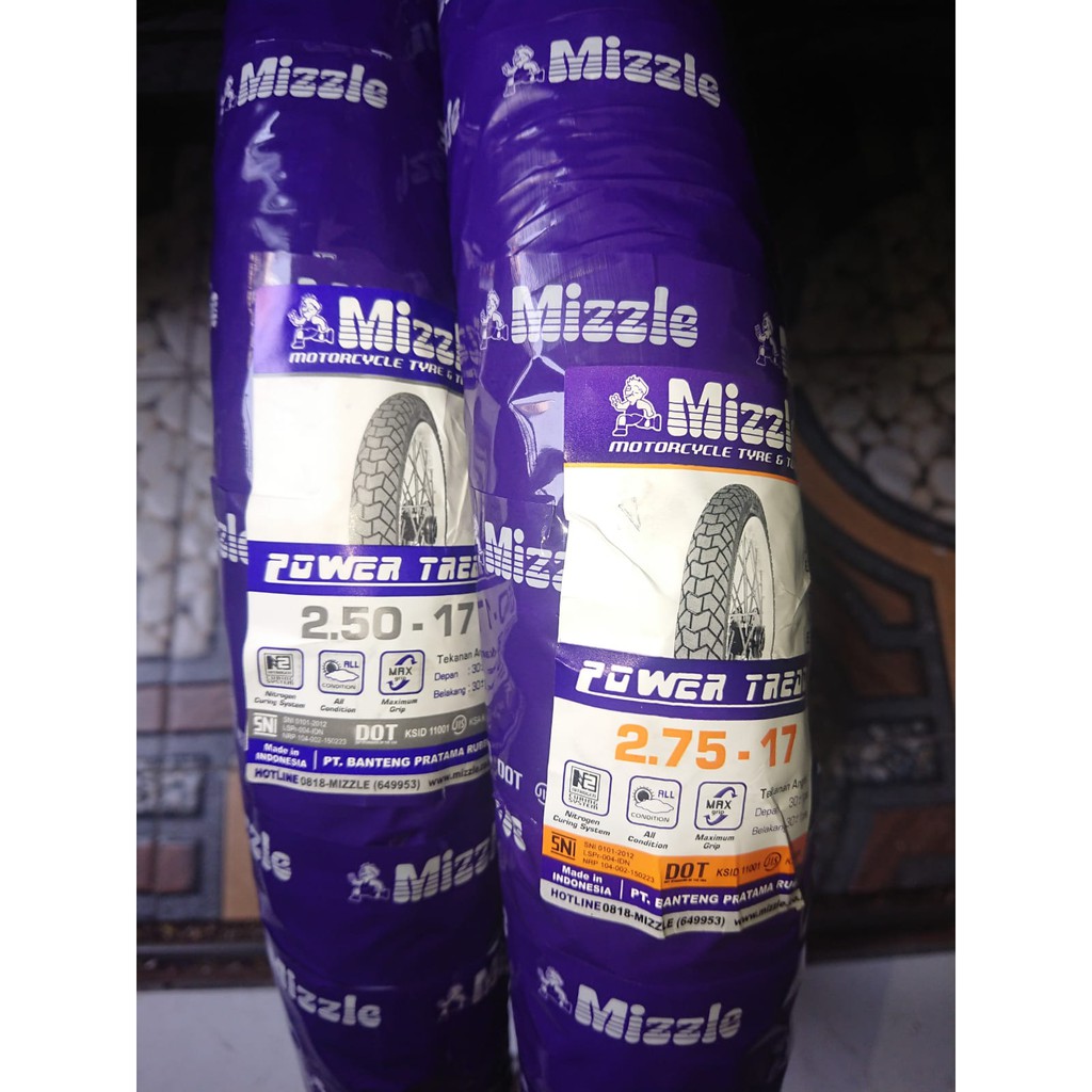 Jual Paket Ban Motor Ring 17 Tubetype Mizzle Power Thread 2.50 & 2.75 ...