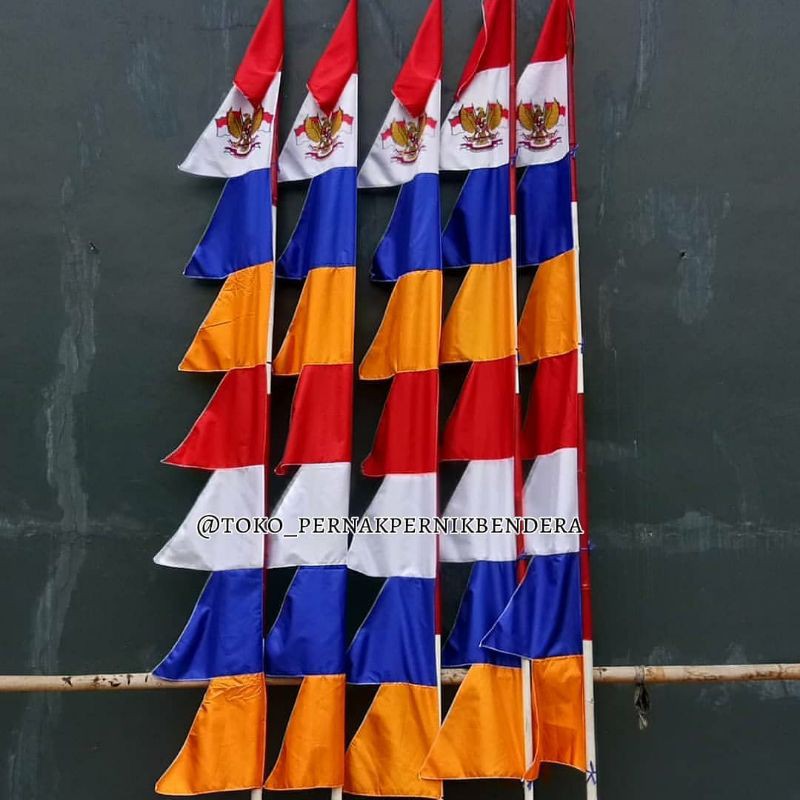 Jual bendera umbul-umbul varian macam warna satuan. warna cerah jahitan ...