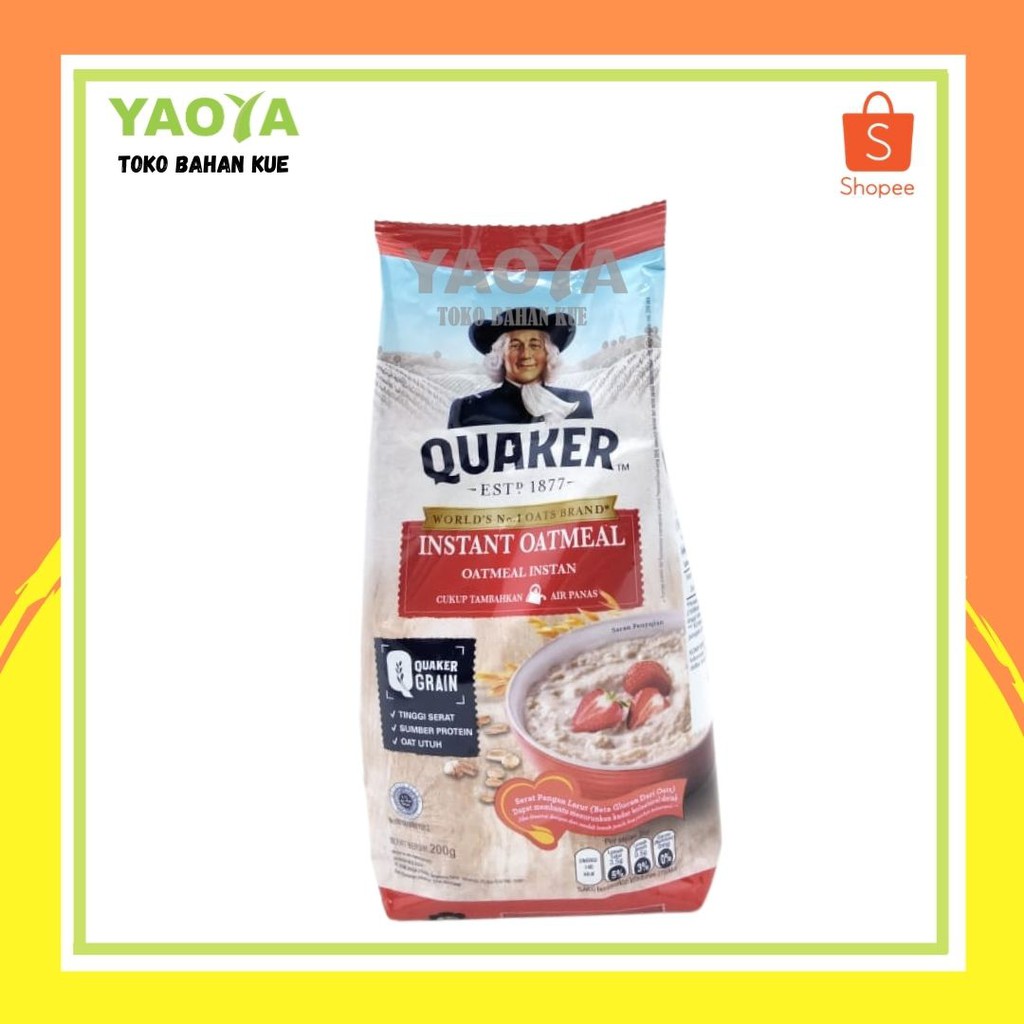 Jual QUAKER INSTANT OATMEAL 200G MERAH | Shopee Indonesia