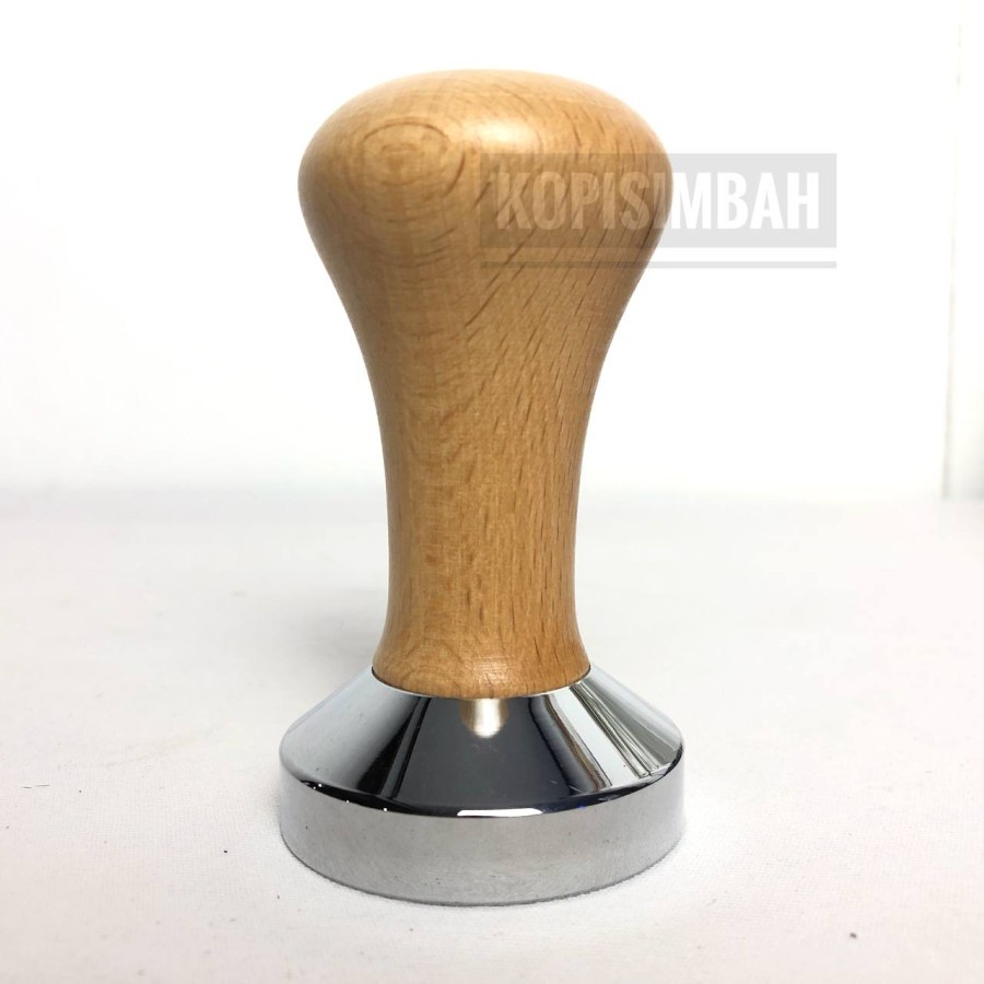 Jual Tamper Flat Kopi Espresso 51 mm Stainless Gagang Kayu Alat Coffee ...
