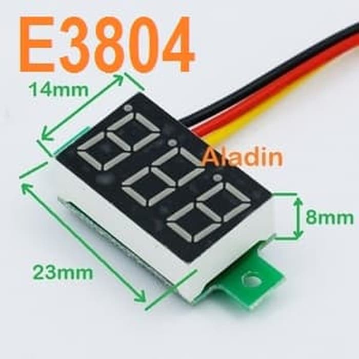 Jual Digital Voltmeter Mini 4V - 30V 3kabel 3 bit Red LED Tester ...