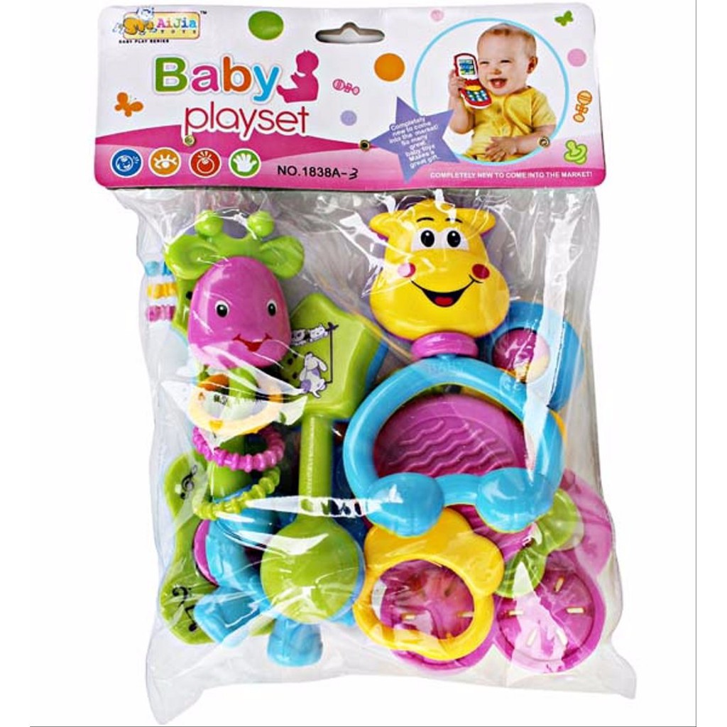 Jual Mainan Baby Playset Rattle 7 PCS 1838A-3 (NB3448) | Shopee Indonesia