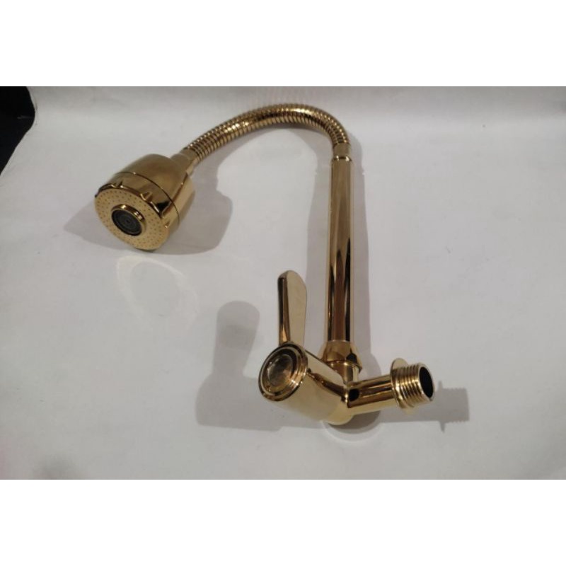 Jual KRAN KITCHEN SINK GOLD DINDING / KRAN CUCI PIRING DINDING GOLD ...
