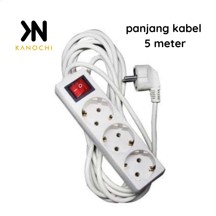 Jual STOP KONTAK + KABEL 3 LUBANG 5 METER 5M COLOKAN LISTRIK STOP KONTAK | Shopee Indonesia
