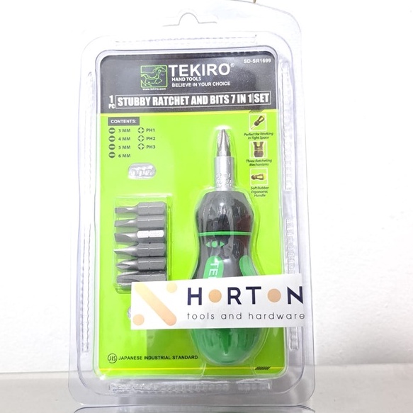 Jual OBENG CEBOL STUBBY RACHET SET 7 IN 1 TEKIRO | Shopee Indonesia