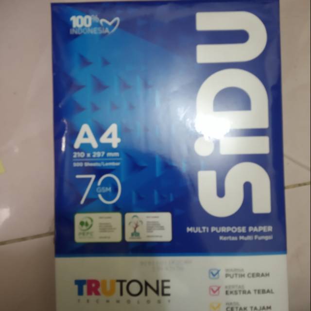 Jual Kertas a4 //kertas hvs a4 70gram // kertas fotocopy // kertas print a4 merk sidu // Kertas ...