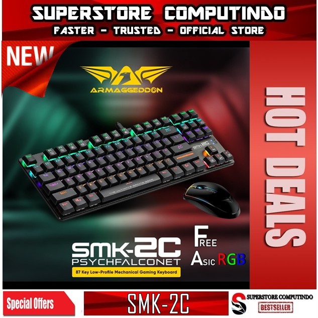 Jual Armaggeddon Keyboard SMK-2C PSYCHFALCONET TKL Mechanical Keyboard ...