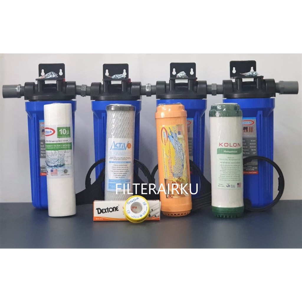 Jual PAKET FILTER AIR KOMPLETE SOLID BLUE - SEDIMEN + CTO + RESIN ...