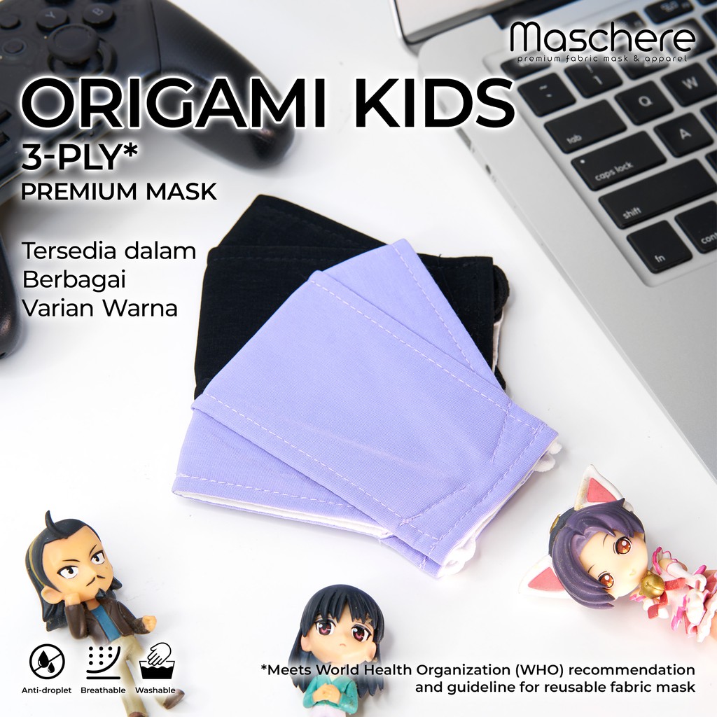 Jual Maschere Masker Anak 3-Ply Model Origami | Shopee Indonesia