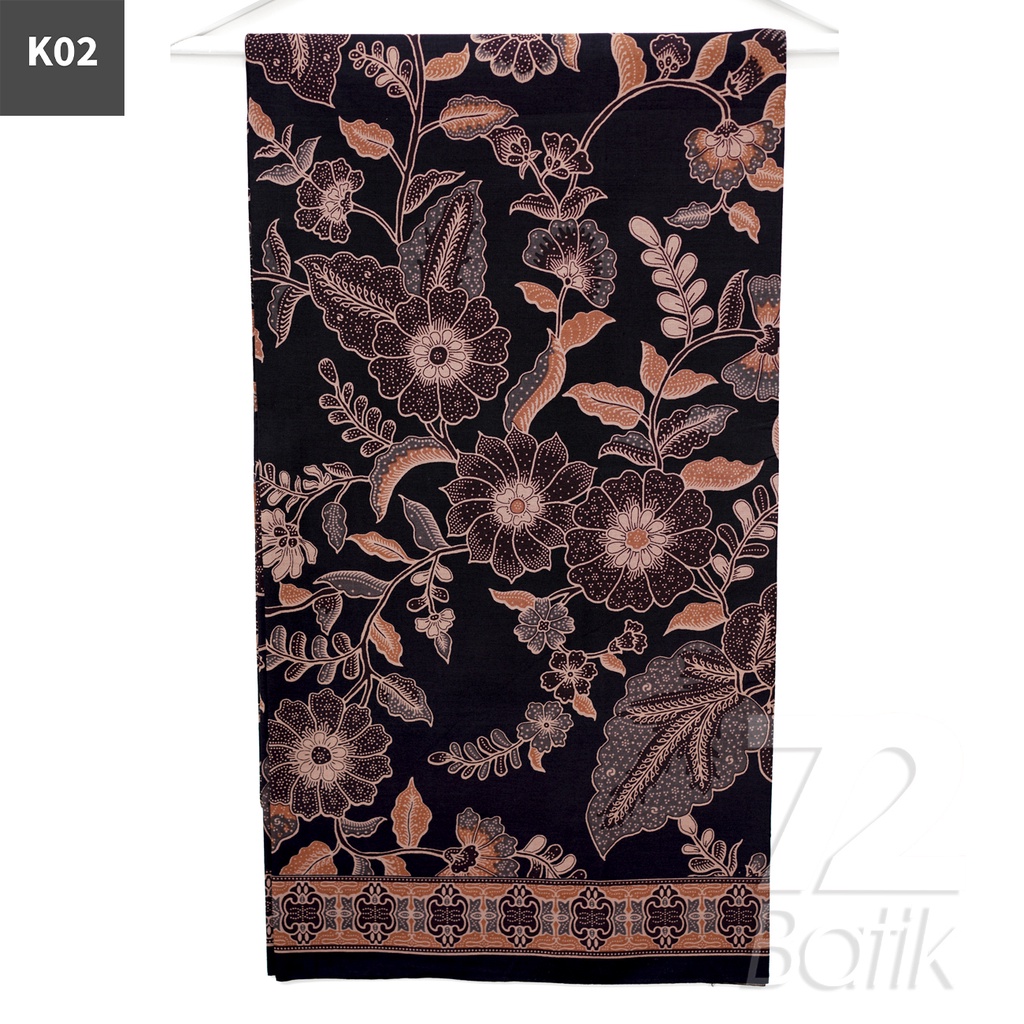 Jual KAIN BATIK PREMIUM Bahan Katun Motif Kembang Sari Warna Hitam ...