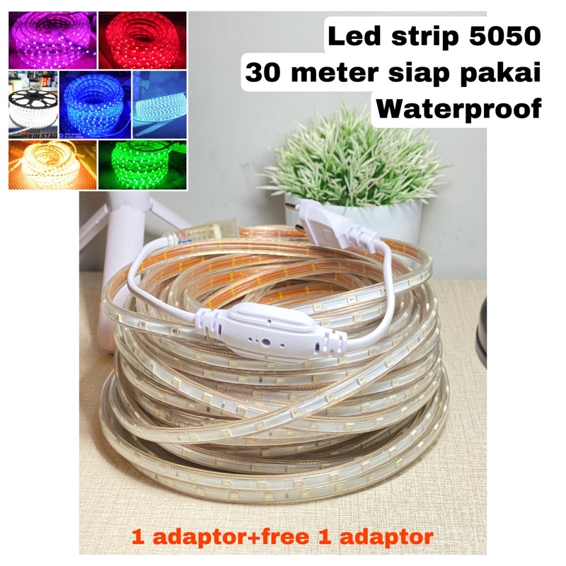 Jual Lampu Led strip Led lis plafon 30 meter lampu selang siap pakau ...