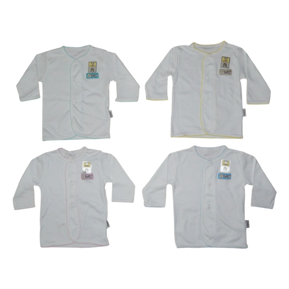 Jual Fluffy Baju Panjang Kancing Polos Putih Ukuran L - BJS-P-L ...