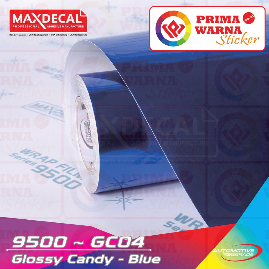 Jual Maxdecal 9500 GC04 Glossy Candy Blue, Wrap Series Sticker, Meteran ...