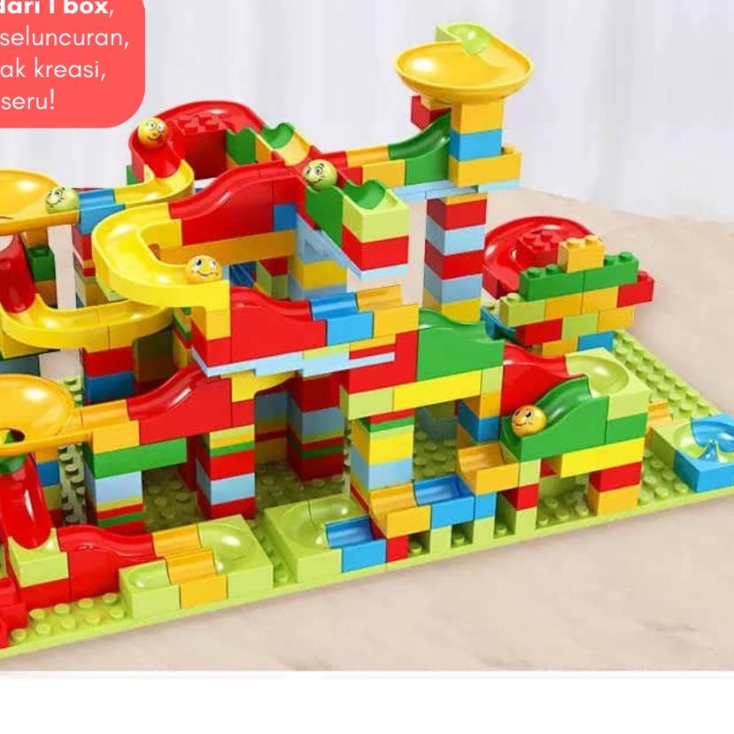 Jual Mainan Anak 168 pcs DIY Small Funny Blocks Mini Track Slide Ball ...