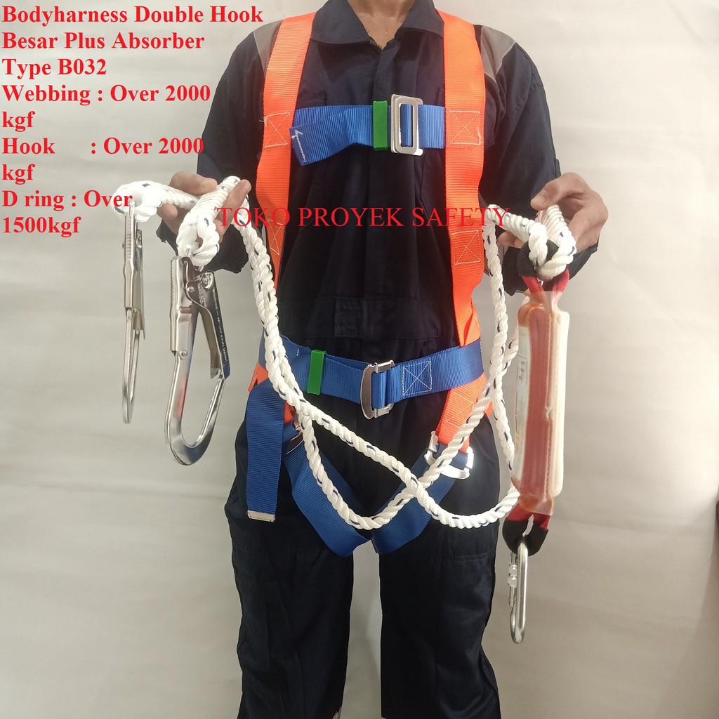 Jual Bodyharness Double Lanyard Absorber Vipro B032 / Full Bodyharness ...