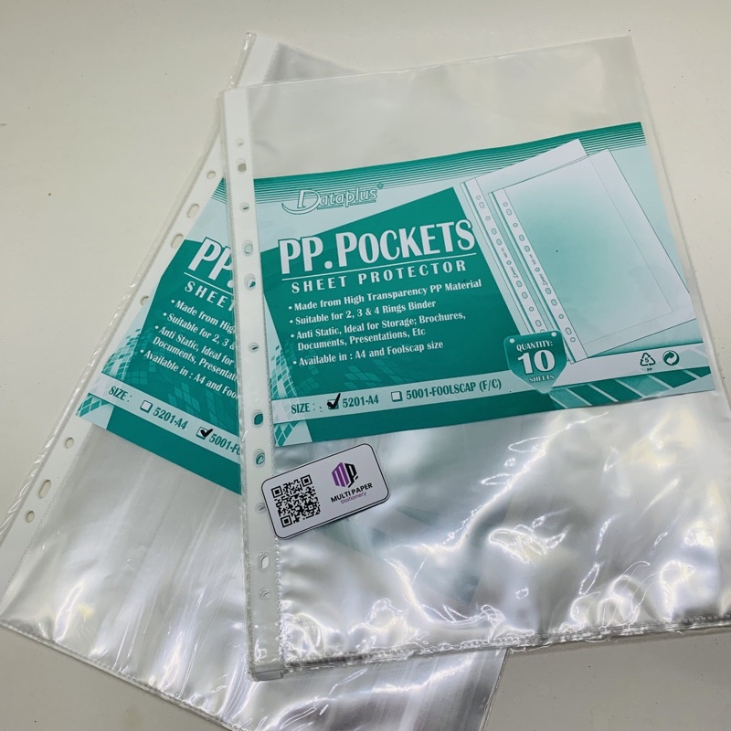 Jual PP Pocket Sheet Protector A4 & F4 Dataplus Isi 10 Lembar | Shopee ...