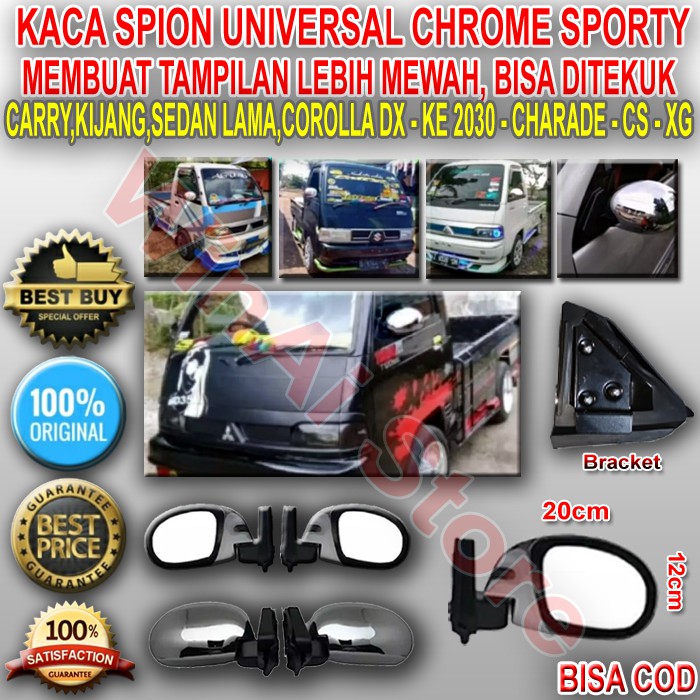 Jual SPION UNIVERSAL SPORTY CHROME/STAINLIST, CARRY-KIJANG-SEDAN LAMA ...