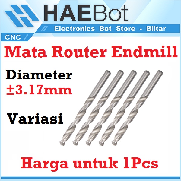 Jual [HAEBOT] Mata Router Endmill Ballnose 3.17mm 25mm 32mm Stainless ...