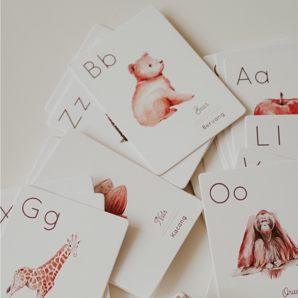 Jual Aksara Flashcard - Kartu abjad - Kartu bergambar - Alphabet ...