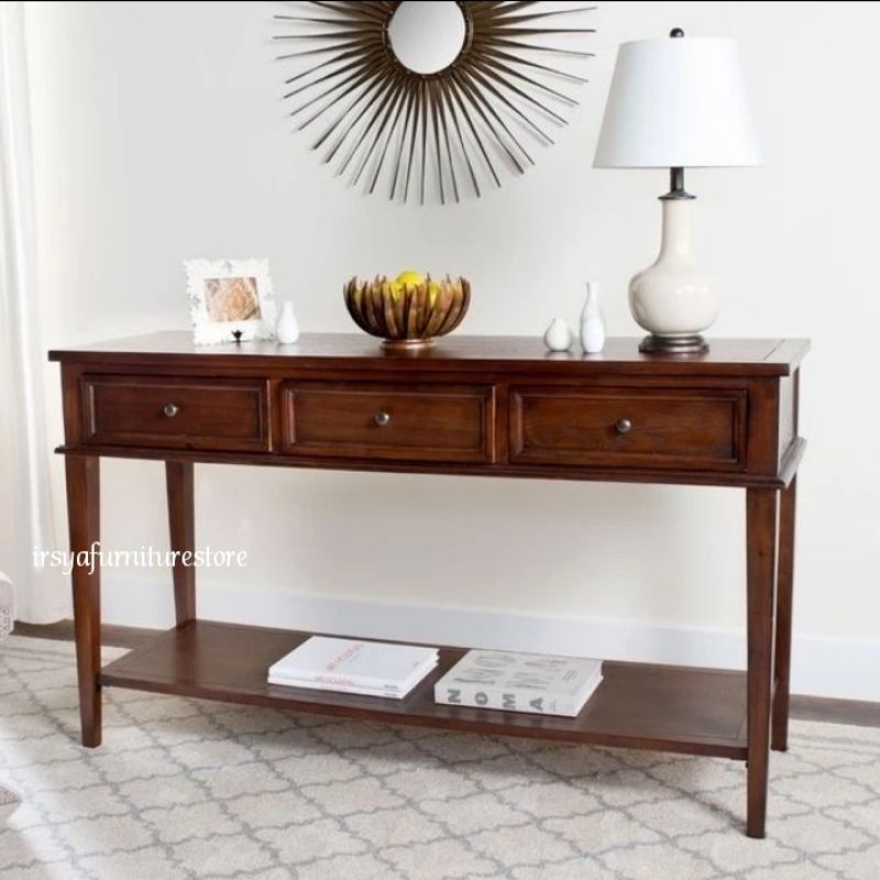 Jual Meja Konsul Minimalis Modern Kayu Jati Murah / Console Table ...