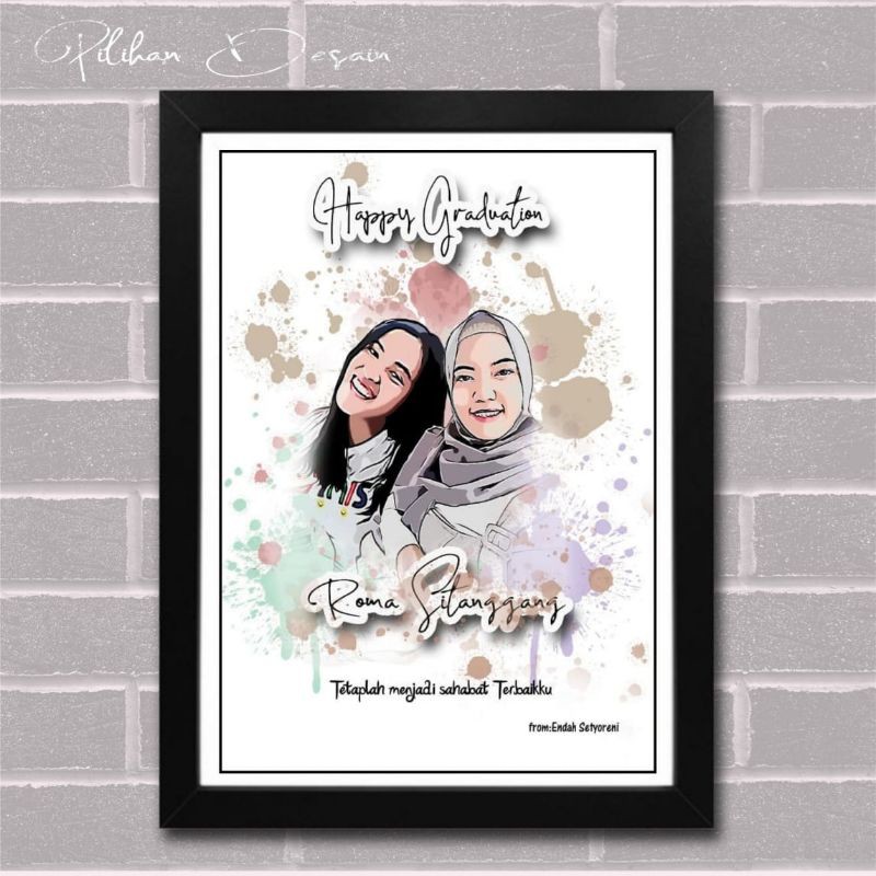 Jual FRAME KACA + CETAK + DESIGN foto karikatur kartun hadiah kado ...